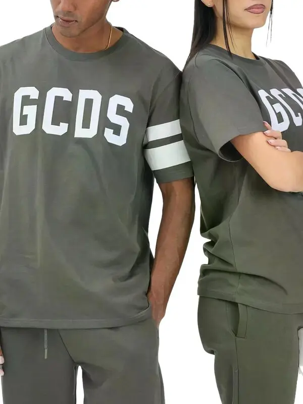 Gcds Logo Stripe T-shirt - Grey