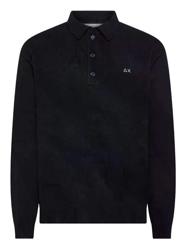 SUN 68 Logo-embroidered Polo Shirt - Black