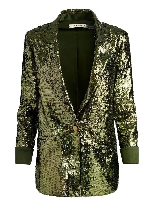 Alice + Olivia Sequinned Blazer - Green
