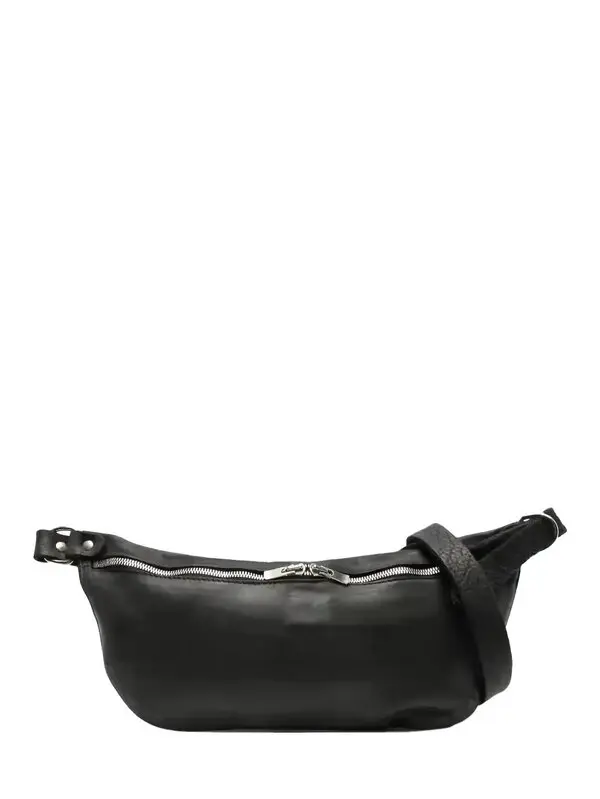 Guidi Zip-up Shoulder Bag - Black