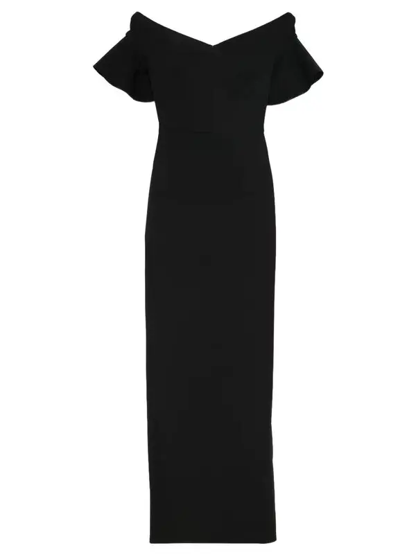 Solace London Cielo Off-shoulder Maxi Dress - Black