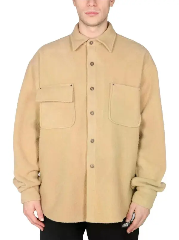 MOUTY Wool Pocket Shirt - Neutrals
