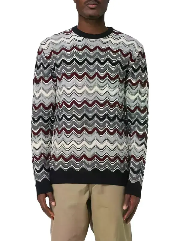 Missoni Zigzag-pattern Crew-neck Sweater - Grey