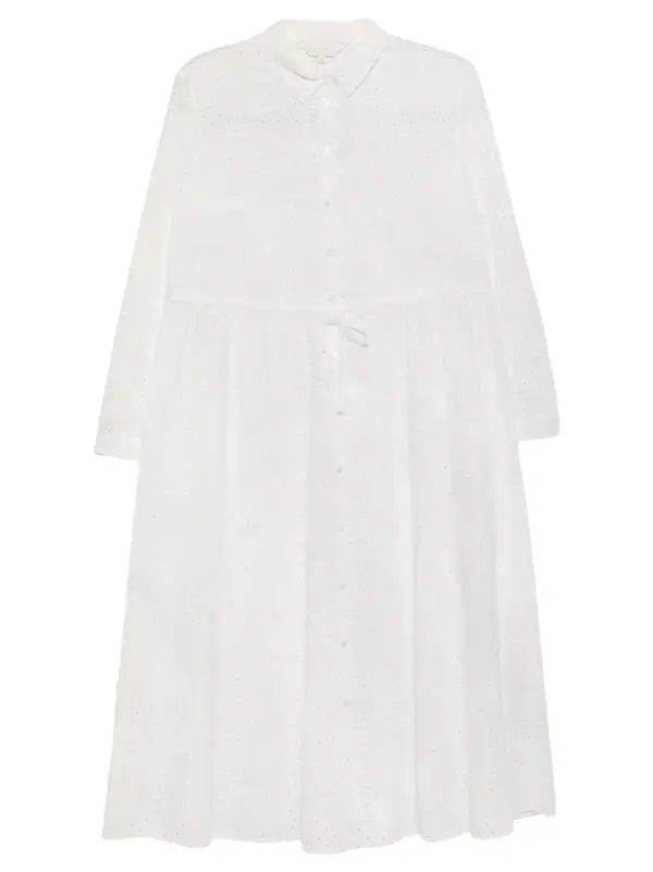 TO B. BY AGNÈS B. Eyelet-detailing Shirt Dress - White