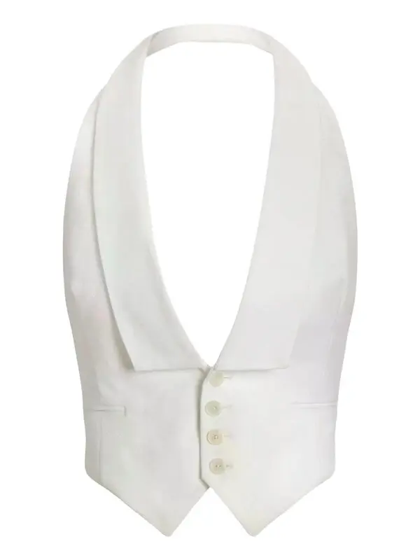 Ralph Lauren Buttoned Collar Waistcoat - White