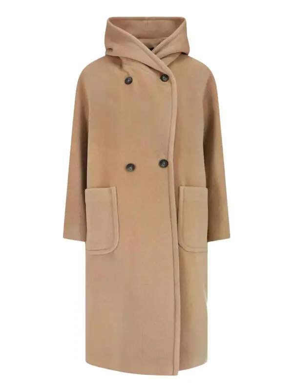 Tagliatore Daisy Hooded Double-breasted Coat - Brown