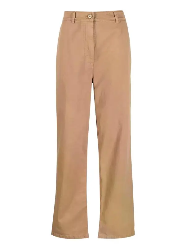 Burberry Branley Straight-leg Cotton Trousers - Brown