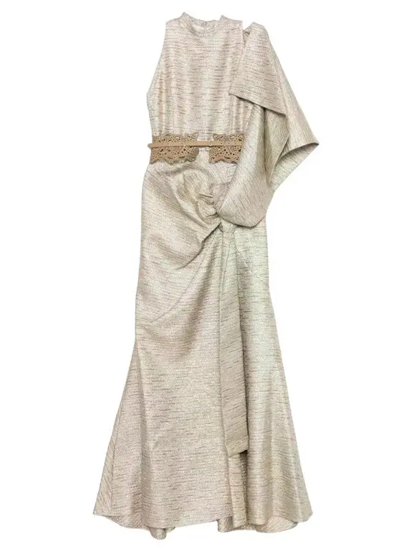SAIID KOBEISY Brocade Sleeveless Dress - Neutrals