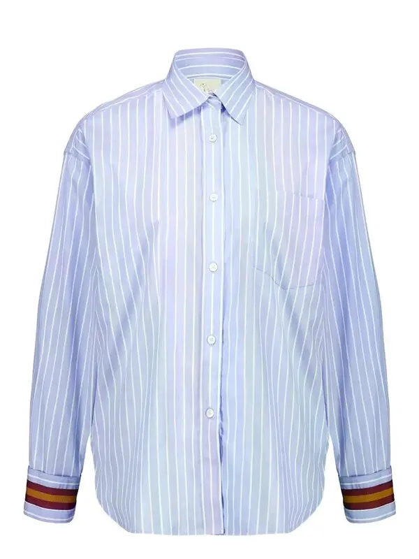 PAULA Striped Button-down Shirt - Blue