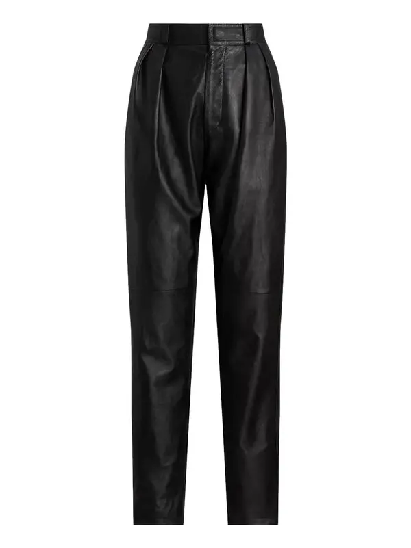 Ralph Lauren Rogers Leather Trousers - Black