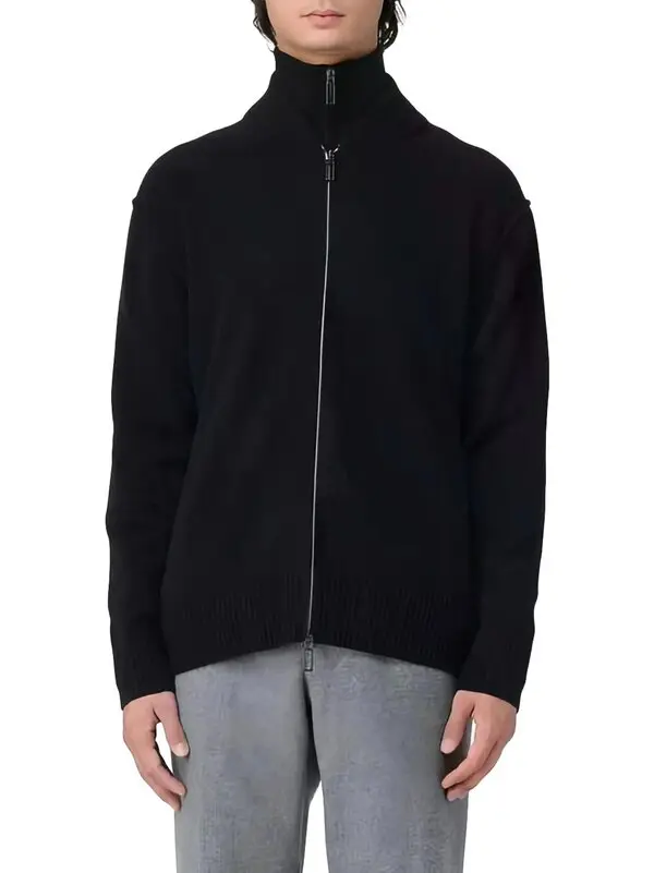PAOLO PECORA Zip Cardigan - Black
