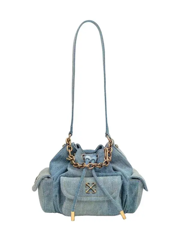 Off-White Chain Bucket Bag - Blue