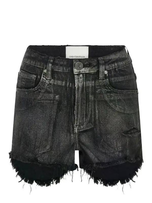 ONETEASPOON Bonitas Denim Short Shorts - Black