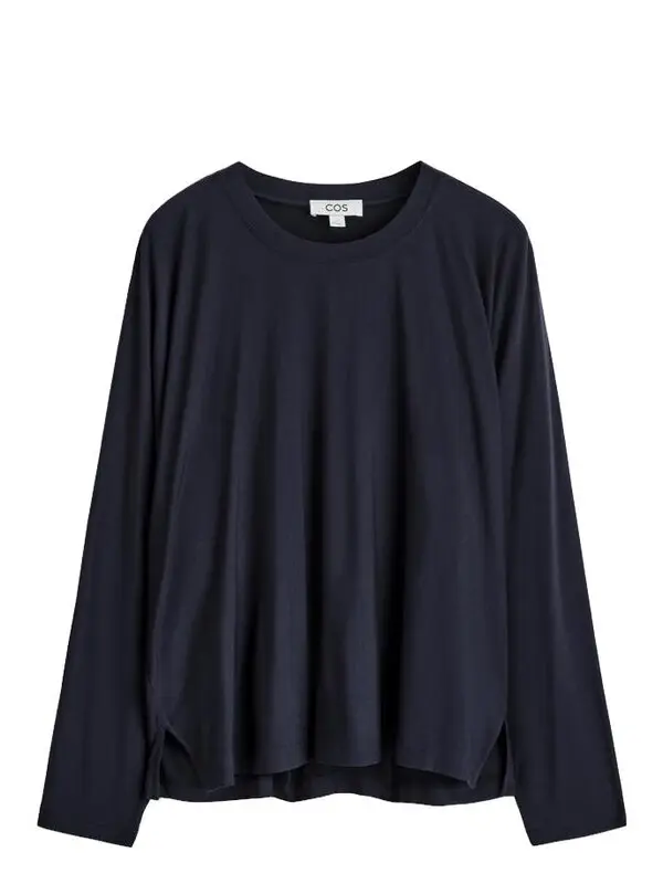 Cos Fluid Jersey Long-sleeved Top - Navy