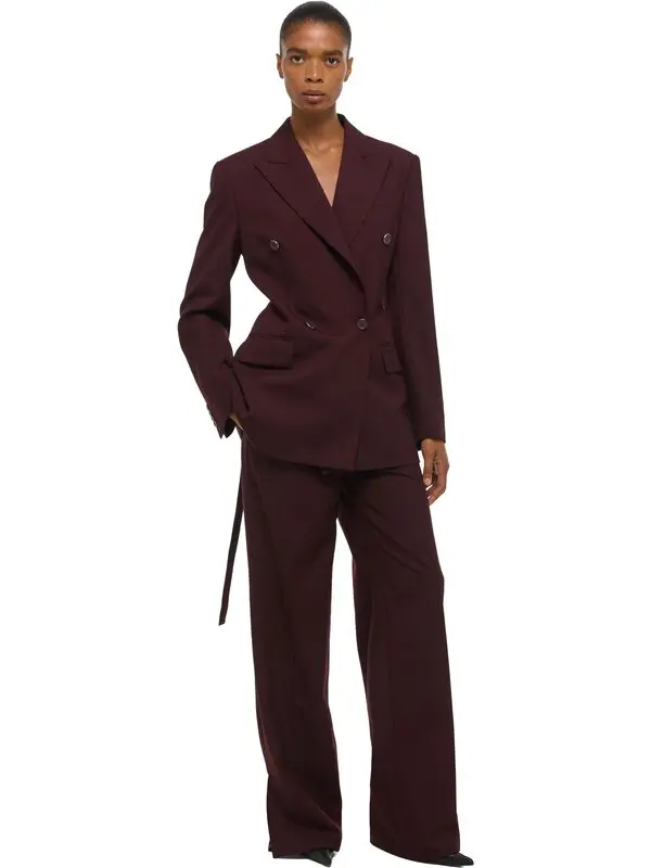Helmut Lang Double-breasted Belted Blazer - Mahogany