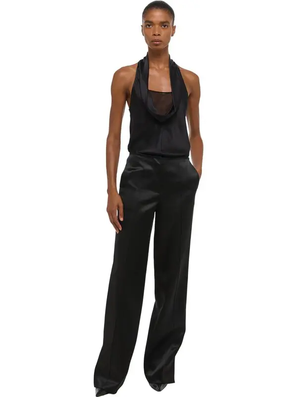 Helmut Lang Minimal Straight-leg Satin Trousers - Black