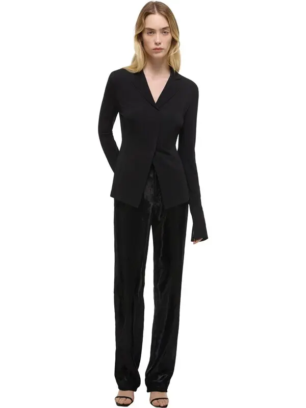 Helmut Lang Viscose Blazer Top - Black