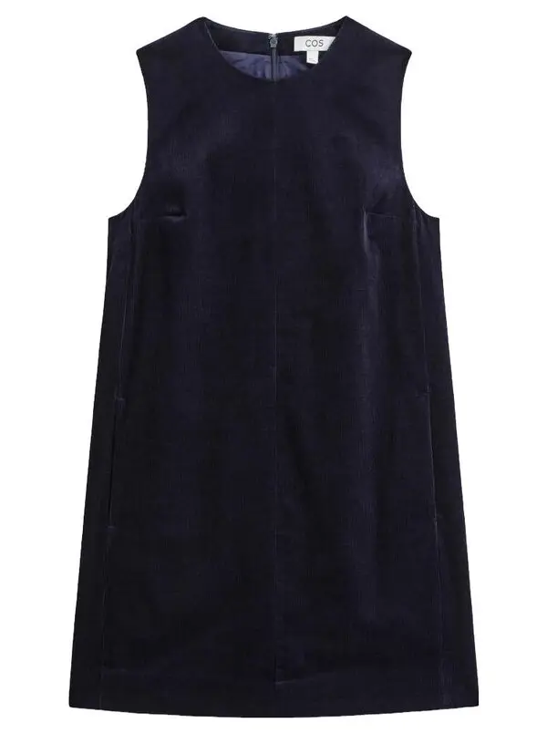 Cos Corduroy Mini Shift Dress - Navy