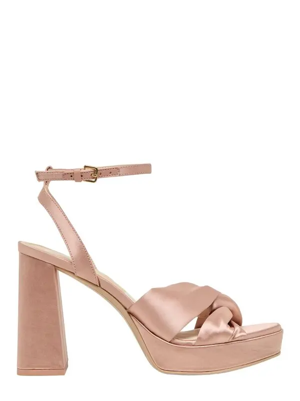 DOLCEVITA Platform Block Heel Pumps - Blush Satin