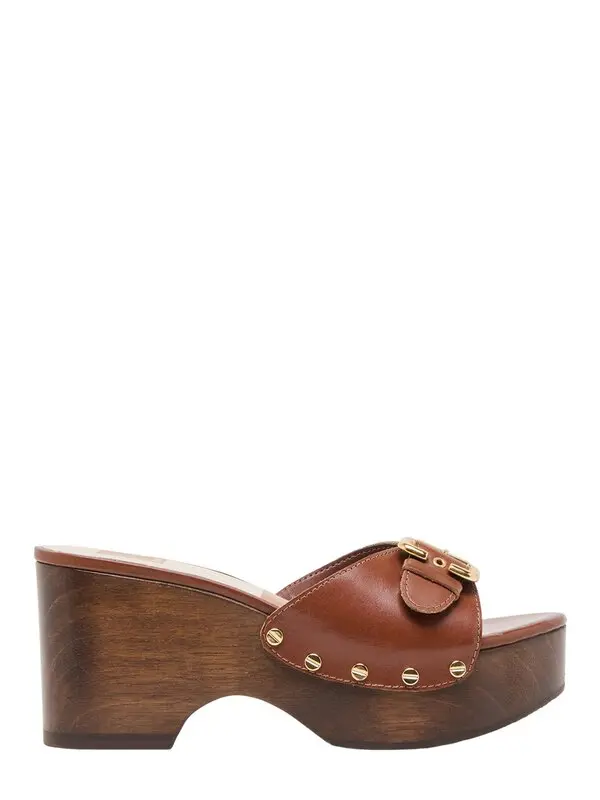 DOLCEVITA Yalah Wedge Heels - Brown Leather