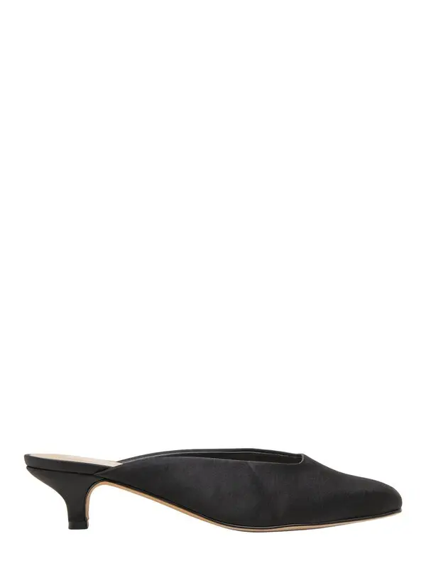 DOLCEVITA Umara Kitten Heel Mule - Onyx Satin