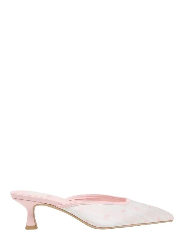 DOLCEVITA Cleo X Byrdie Golf Wide Heeled Mules - Pink Floral Satin