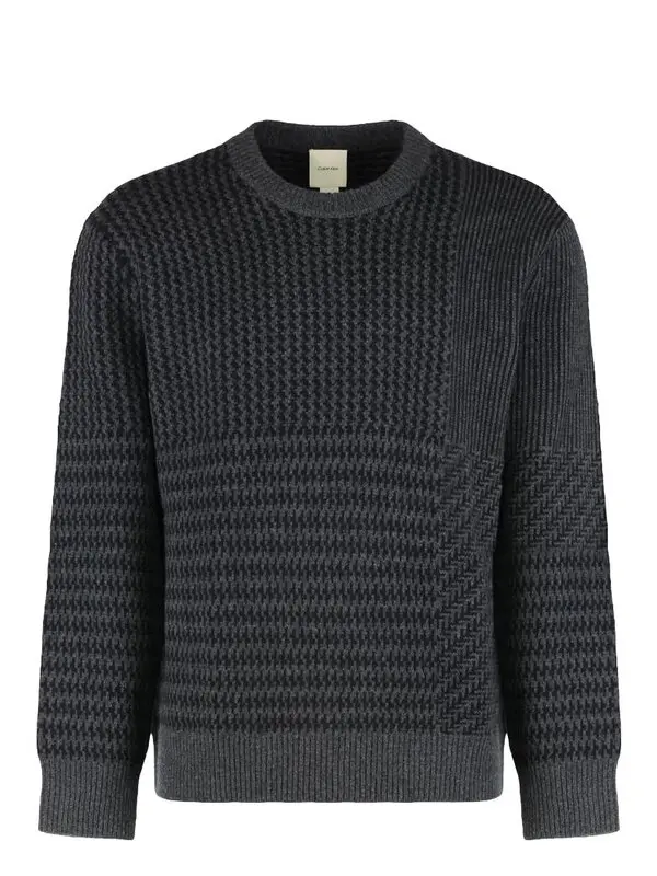 Calvin Klein Round Neck Wool-blend Sweater - Grey