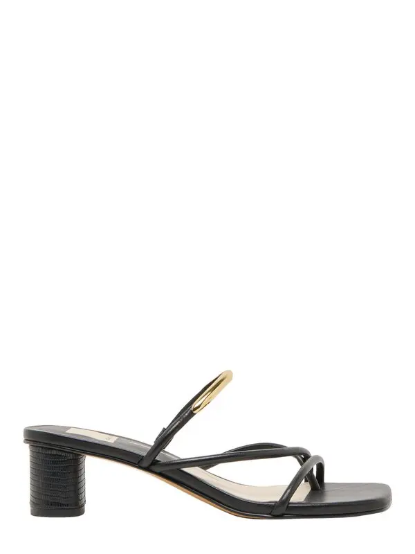 DOLCEVITA Naira Criss Cross Sandals - Black Leather
