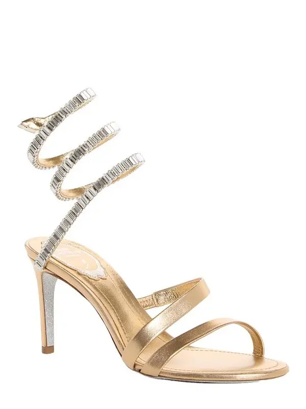 Rene Caovilla Cleo Spark Embellished Sandals - Gold Crystal