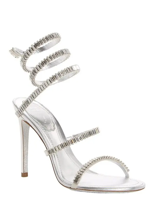 Rene Caovilla Cleo Spark Embellished Sandals - Silver Crystal