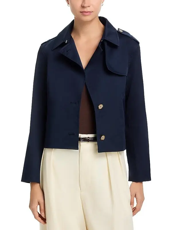 FRAME Short Trench Jacket - Navy