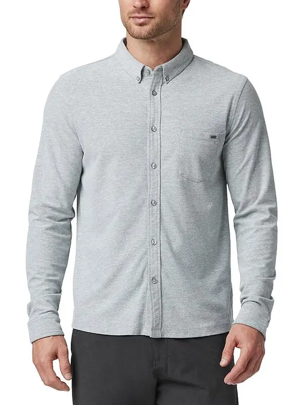 Vuori Long Sleeve Ace Button Down Shirt - Light Grey