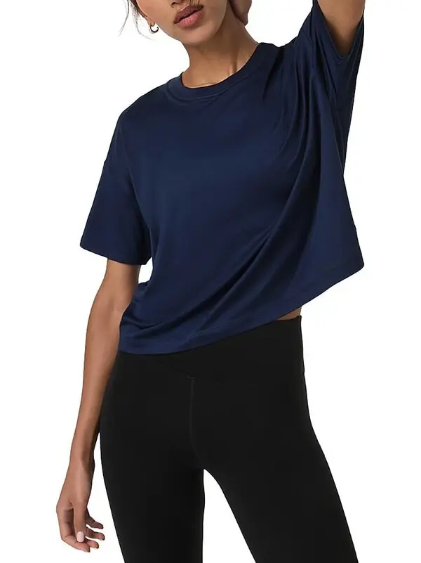 Vuori Energy Cropped T-shirt - Blue Coast