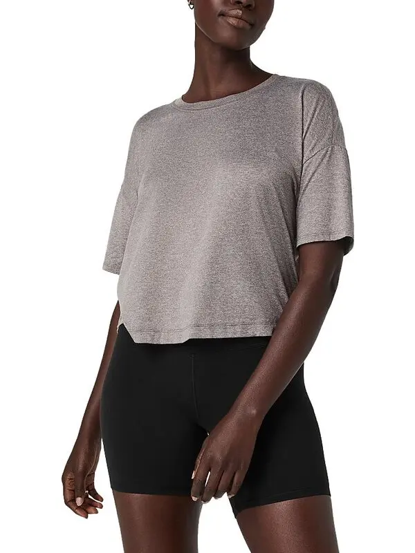Vuori Energy Cropped T-shirt - Heather Grey
