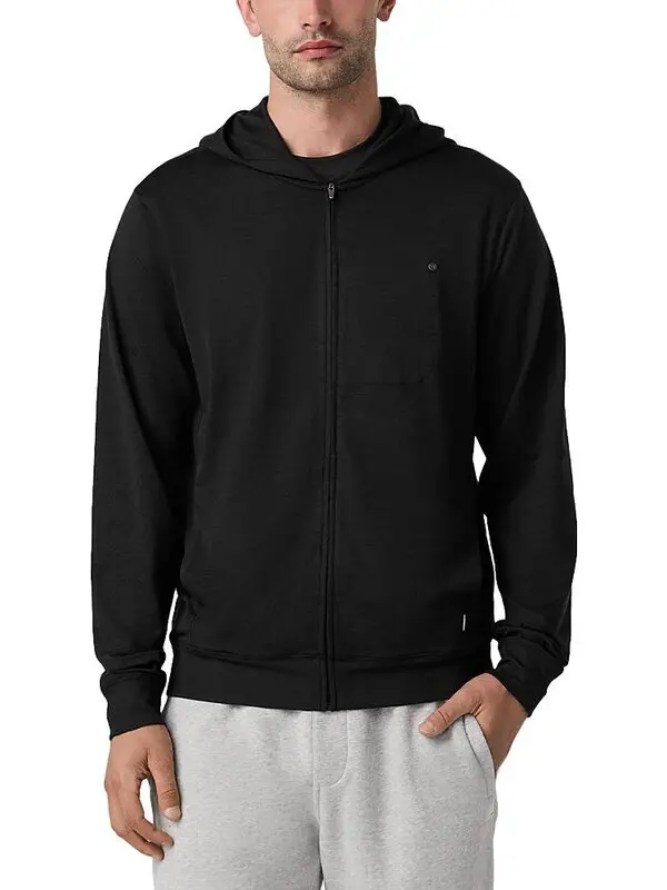 Vuori Ponto Full Zip Hoodie - Black Heather