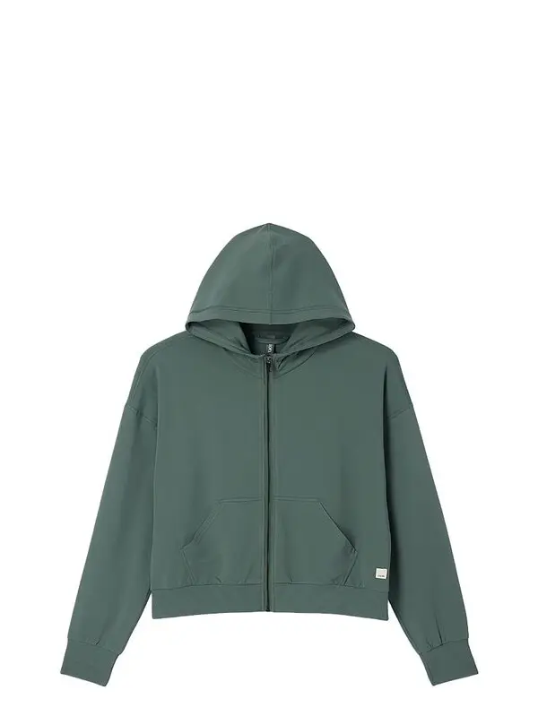 Vuori Halo Relaxed Full Zip Hoodie - Agate Green