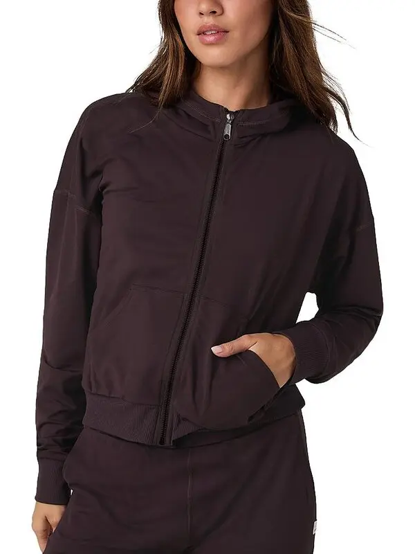 Vuori Halo Relaxed Full Zip Hoodie - Raisin