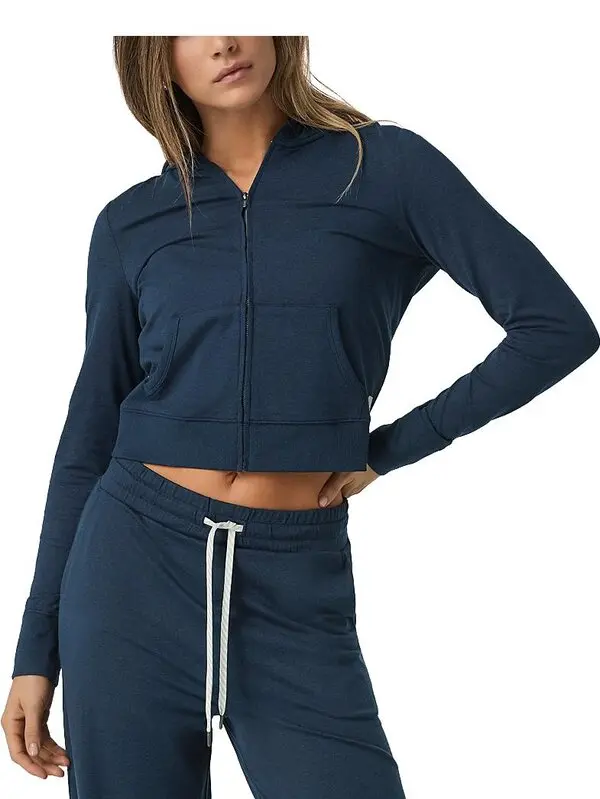 Vuori Halo Zippered Hoodie - Blue Coast Heather