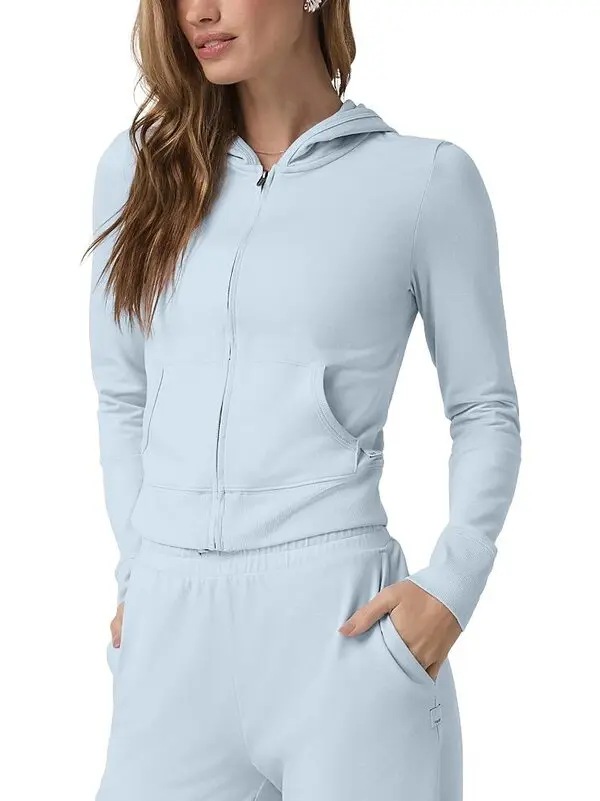 Vuori Halo Zippered Hoodie - Soft Sky Heather