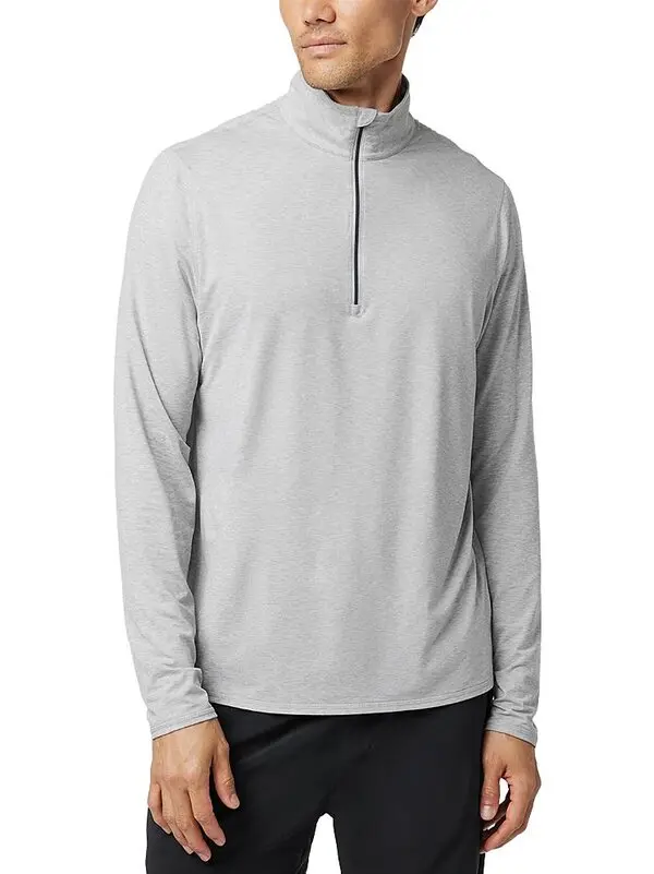 Vuori Ease Performance Half Zip Pullover - Light Grey