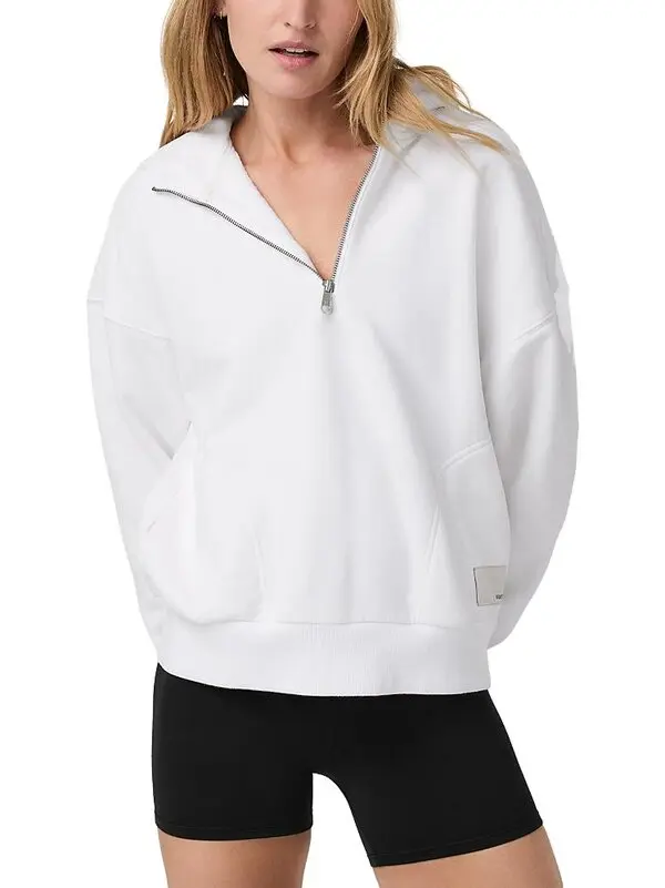 Vuori Relaxed Half Zip Hoodie - White
