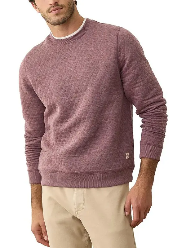 Marine Layer Corbet Quilted Crewneck Sweater - Burgundy