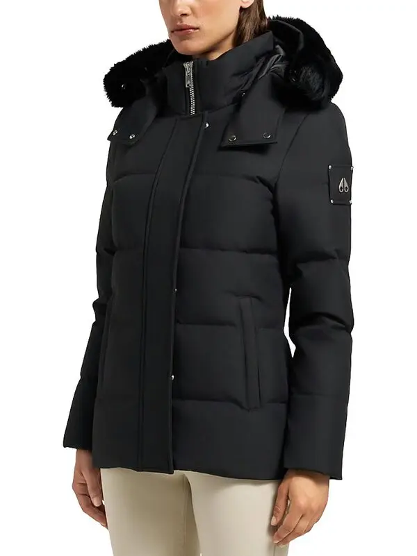 Moose Knuckles Cloud Puffer Down Coat - Black W/ Black