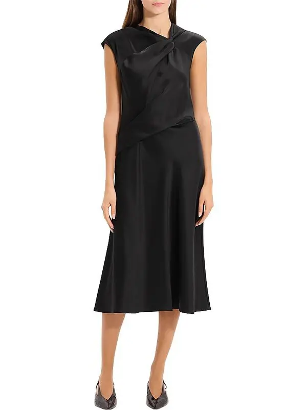 Theory Twist Bodice Dress - Black