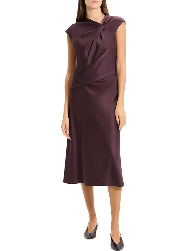 Theory Twist Bodice Dress - Deep Plum