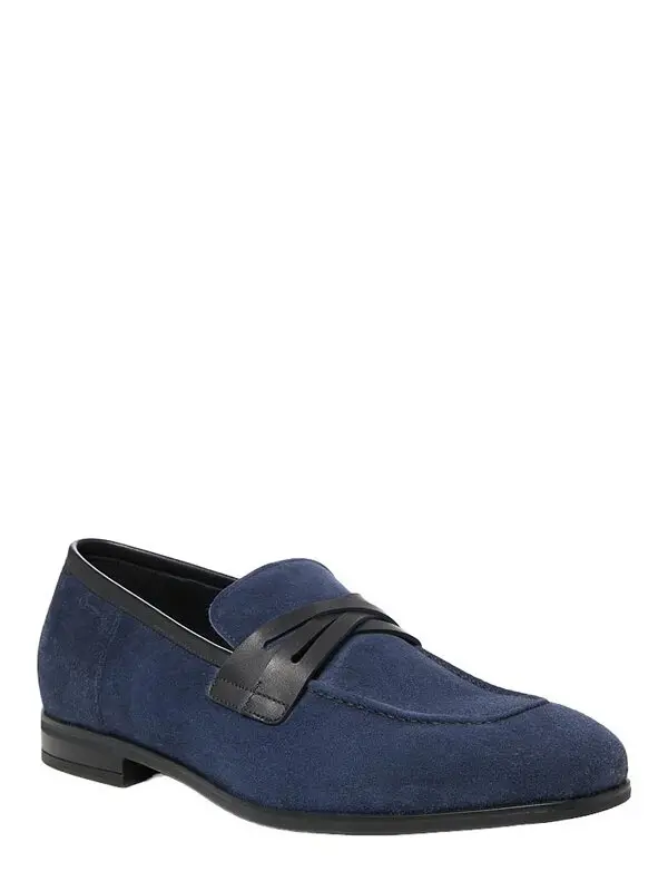 STUART WEITZMAN Simon Crisscross Loafers - Navy Blue