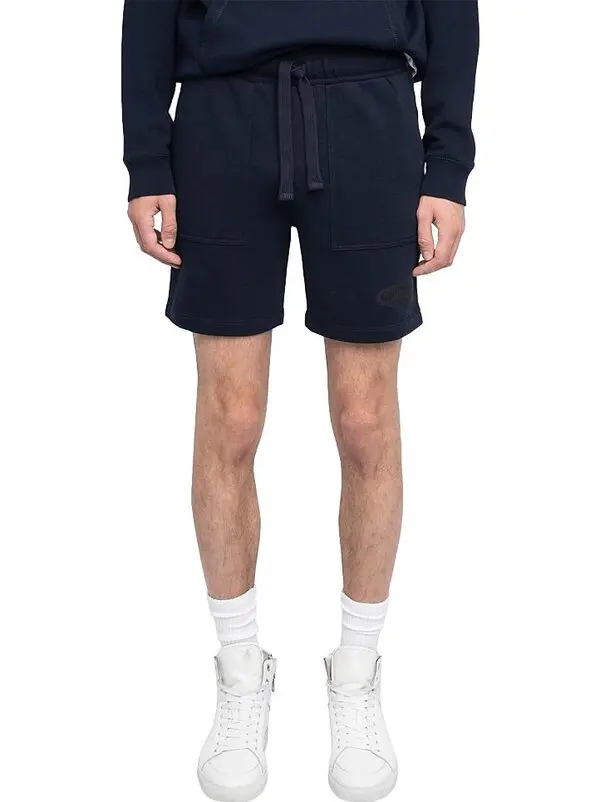 Zadig&Voltaire Pablo Slub Cotton 9" Shorts - Encre