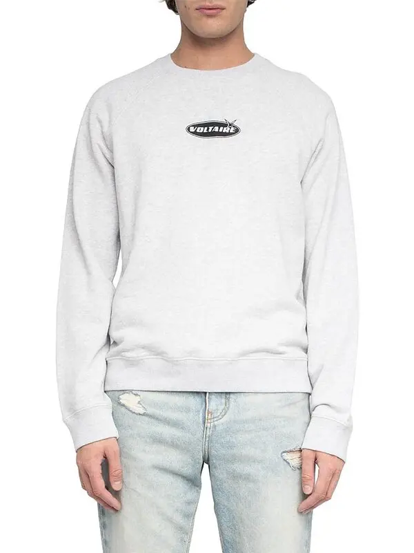 Zadig&Voltaire Uppy Slub Moto Sweatshirt - Gris Chine