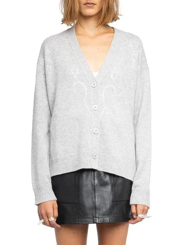 Zadig&Voltaire Mirkaz Cashmere Cardigan - Gris Chine
