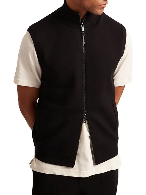 Ted Baker London Funnel Neck Sleeveless Vest - Black